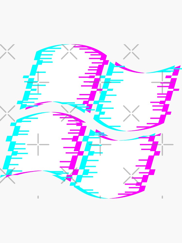 "Windows Logo Glitch Effect " Sticker by LagginMatrix | Redbubble