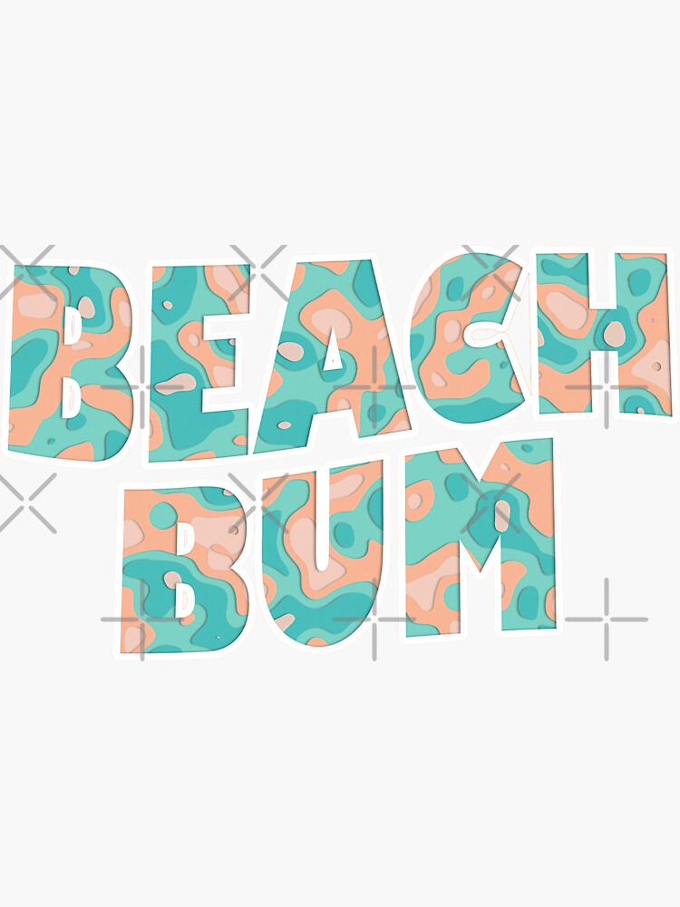 "Beach Bum Sticker - Summer Colors" Sticker by FairySunset | Redbubble