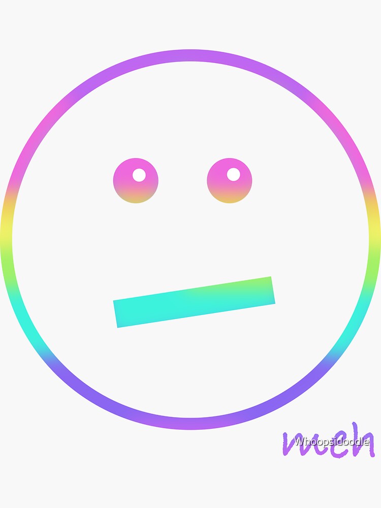 "Rainbow Meh Face Emoji - Oversized" Sticker for Sale by Whoopsidoodle ...