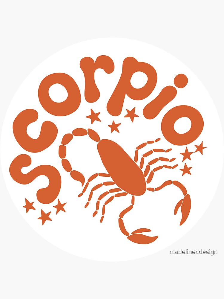 "Scorpio Bubble Letters" Sticker for Sale by madelinecdesign | Redbubble