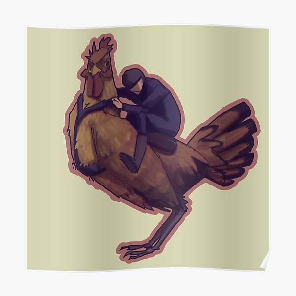 "chicken rider" Poster for Sale by sib-makes-art | Redbubble