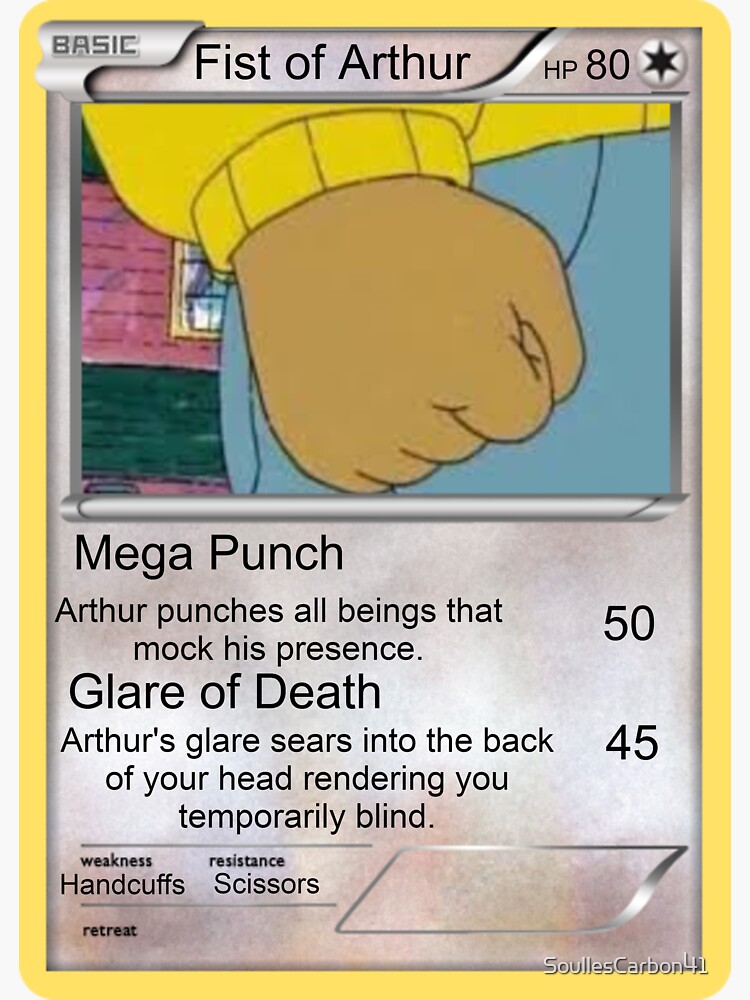 "Arthur Fist meme card" Sticker by SoullesCarbon41 | Redbubble