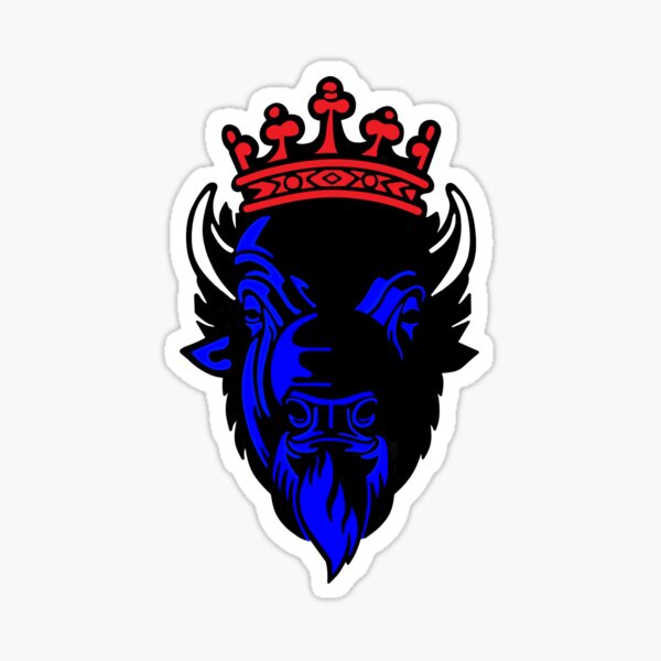 "Buffalo King" Sticker for Sale by BfloSportsStore | Redbubble