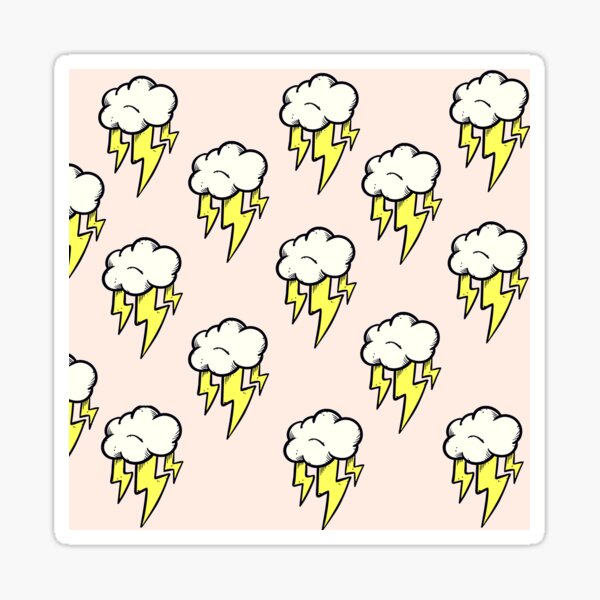 "Pastel Thundercloud Repeated Pattern Design " Sticker by RobbieTaylor ...
