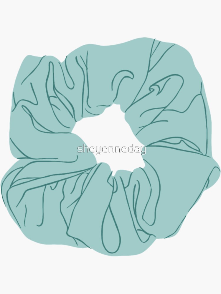 "aesthetic teal scrunchie sticker " Sticker for Sale by sheyenneday ...