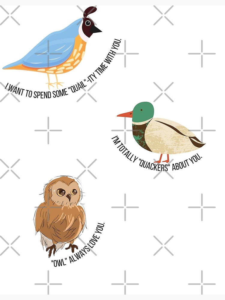 "Bird pun love birds sticker pack" Greeting Card for Sale by ...