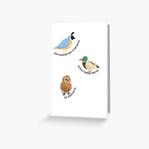 "Bird pun love birds sticker pack" Greeting Card for Sale by ...