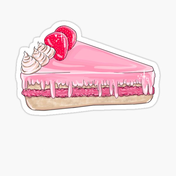 Pastel De Fresa Sticker For Sale By Gatobrain Redbubble