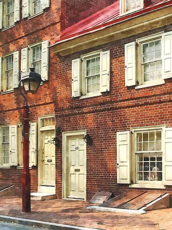 "Philadelphia PA Brownstone" by Susan Savad | Redbubble