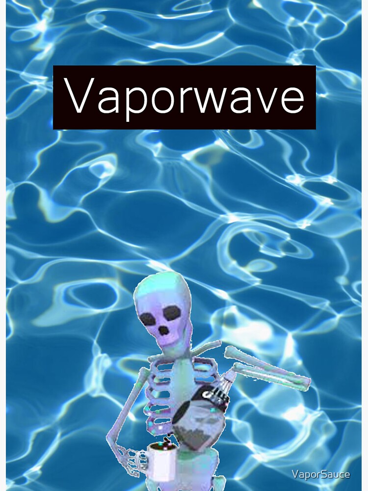 "Vaporwave Skeleton - Coffee" Sticker for Sale by VaporSauce | Redbubble