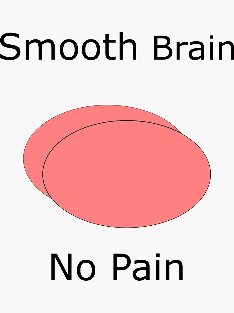 "Smooth Brain - No Pain" Sticker for Sale by danielfiniki | Redbubble