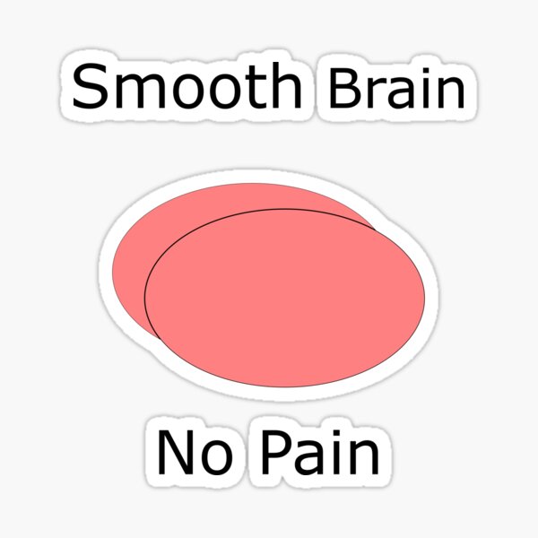 "Smooth Brain - No Pain" Sticker for Sale by danielfiniki | Redbubble