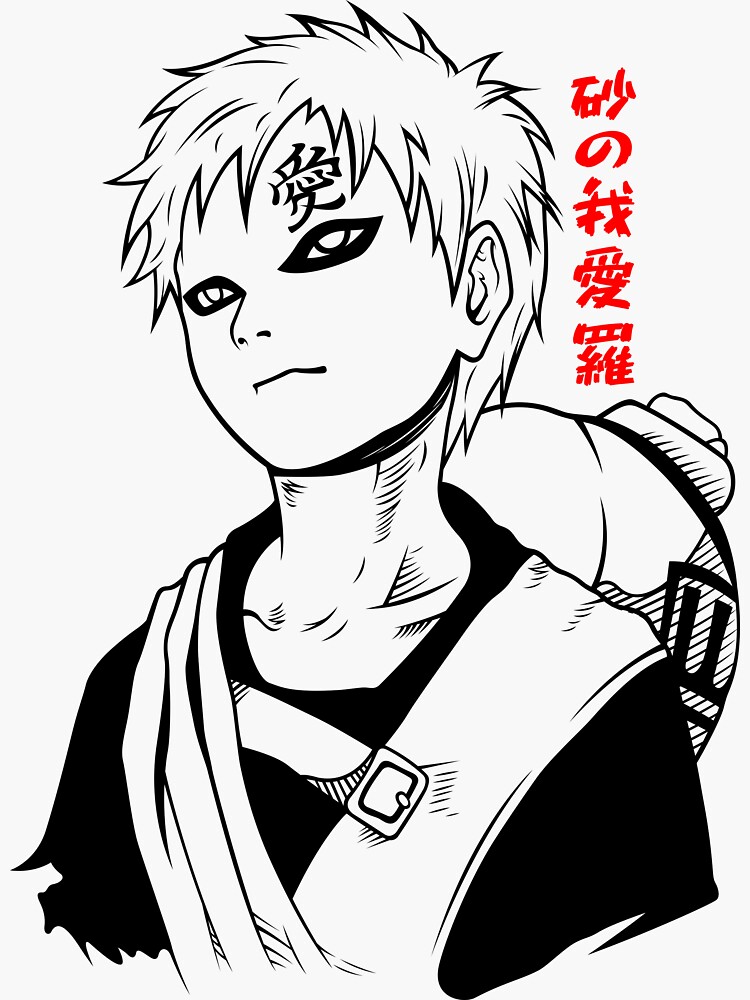 "Minimalist Anime Art Sand Ninja Japanese Manga" Sticker for Sale by ...