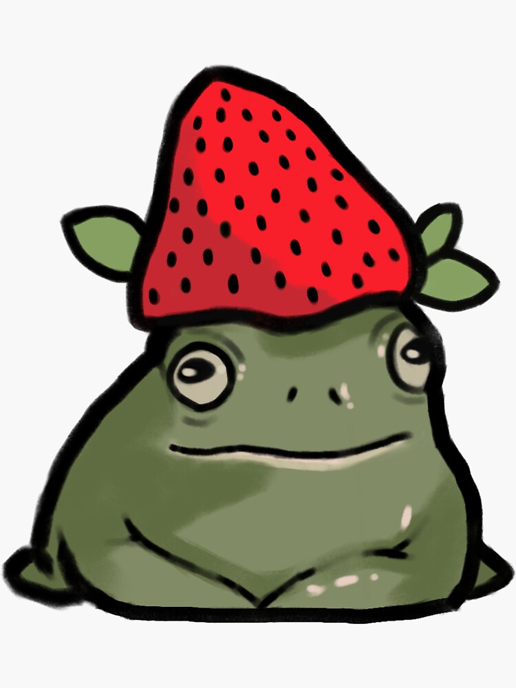 "strawberry frog " Sticker for Sale by alexadani | Redbubble