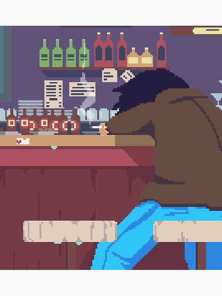 Drunk Guy Pixel Art Premium Matte Vertical Poster Designed & Sold By ...