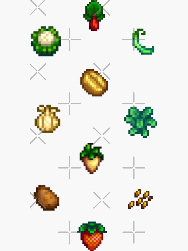 "Stardew Valley Spring Crops" Sticker for Sale by tanchaii | Redbubble