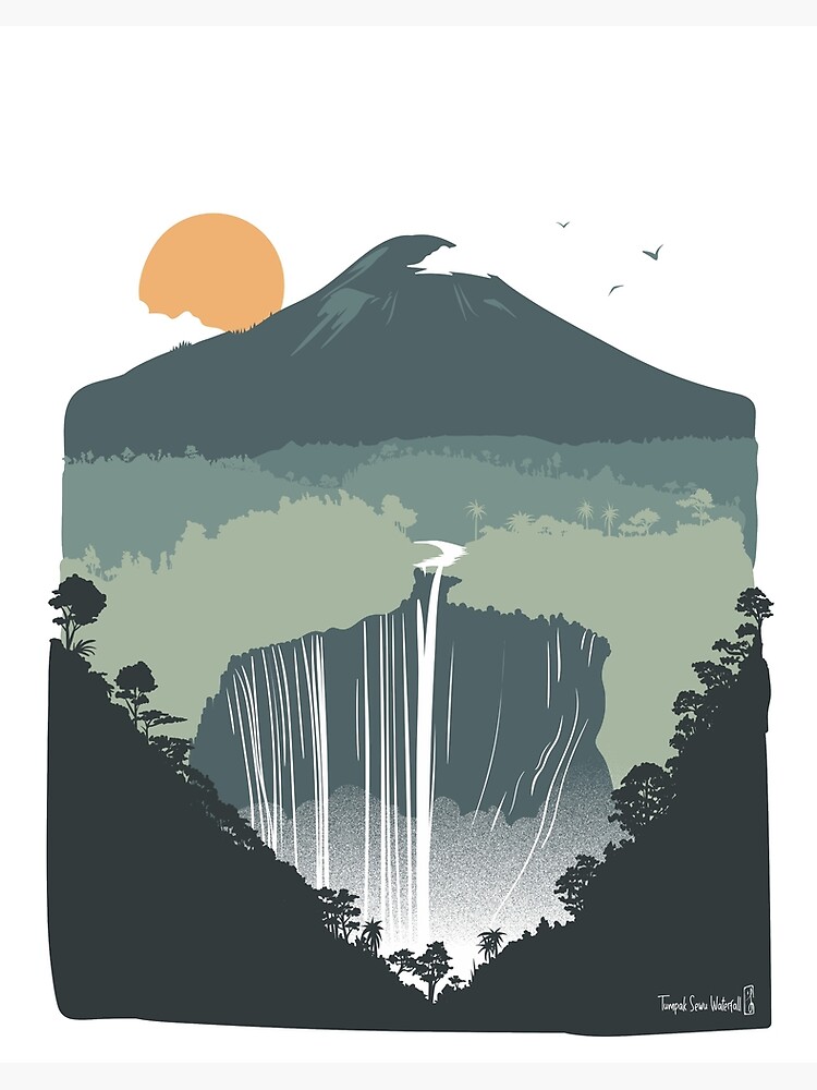 "Tumpak Sewu Waterfall" Art Board Print for Sale by Wanyik Official ...