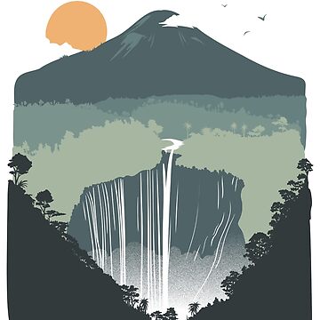 "Tumpak Sewu Waterfall" Art Board Print for Sale by Wanyik Official ...