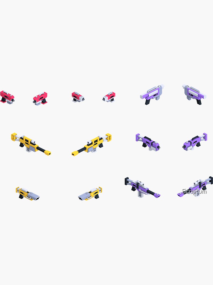 "3d Blaster Collection #1" Sticker for Sale by Scriptum | Redbubble