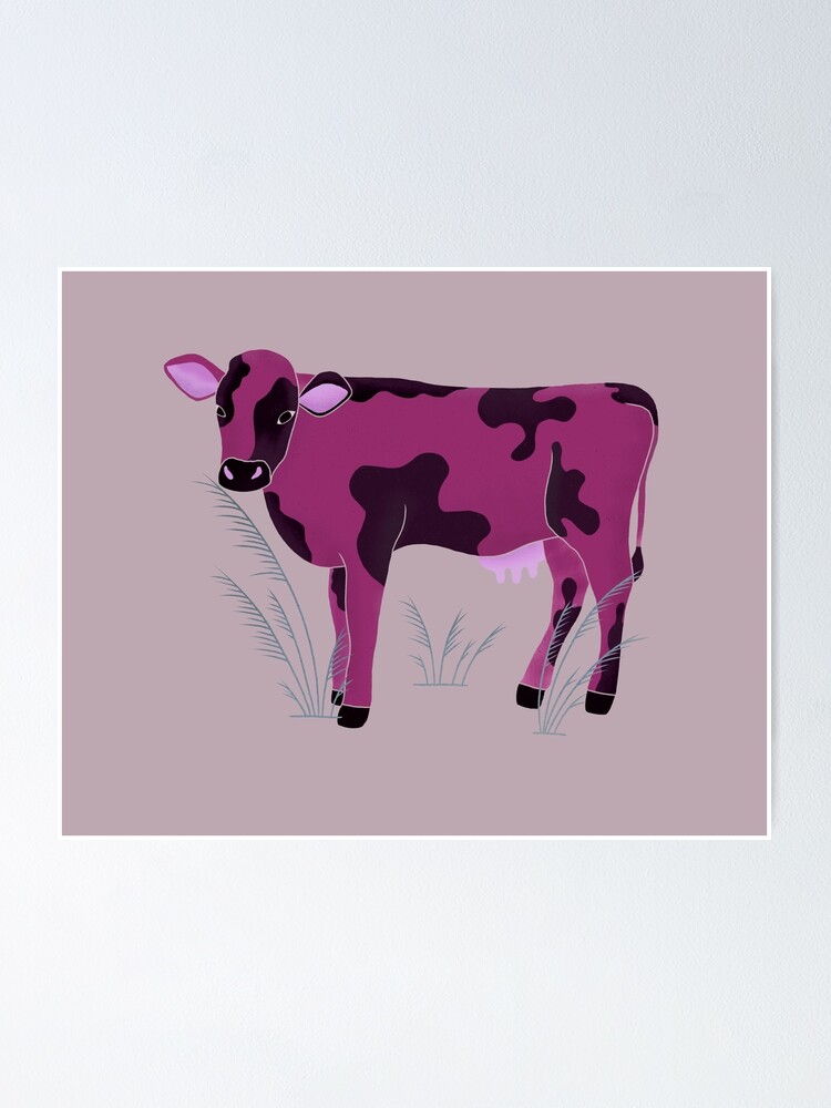 "Happy purple cow" Poster for Sale by ArtCDesigns | Redbubble