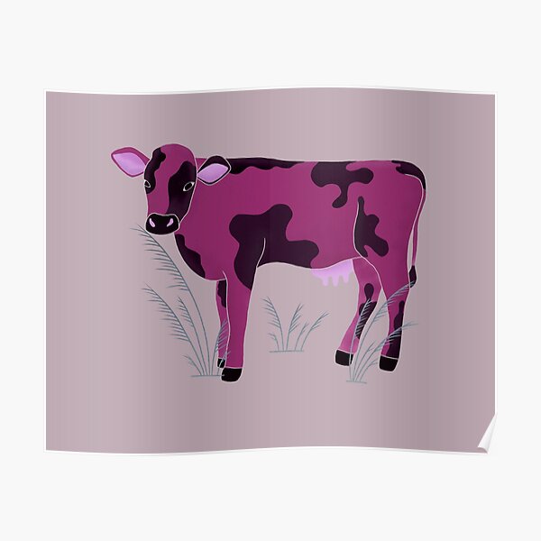 "Happy purple cow" Poster for Sale by ArtCDesigns | Redbubble