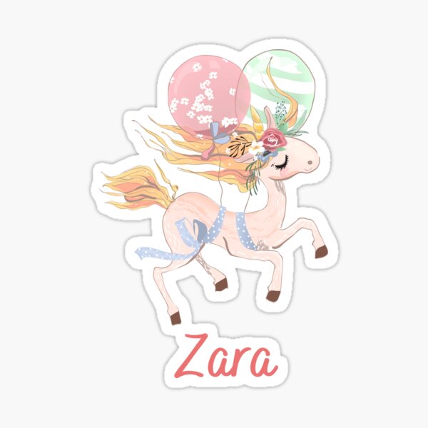 "Zara Carrousel Horse Girls Name " Sticker by melbournegirl | Redbubble