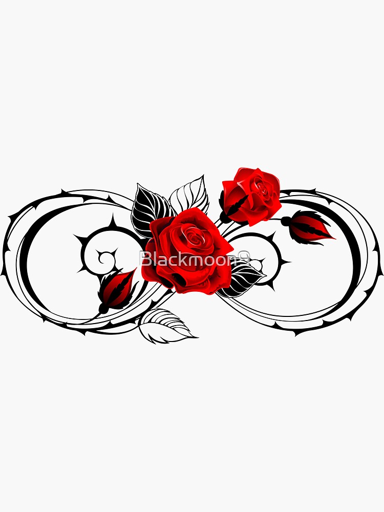 "Infinity outline symbol with rose" Sticker for Sale by Blackmoon9 ...