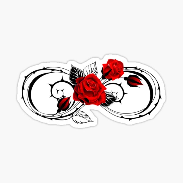 "Infinity outline symbol with rose" Sticker for Sale by Blackmoon9 ...