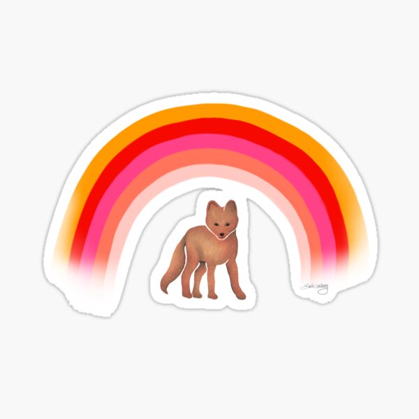 "Fox with Colorful Rainbow by Linda Sholberg" Sticker for Sale by ...