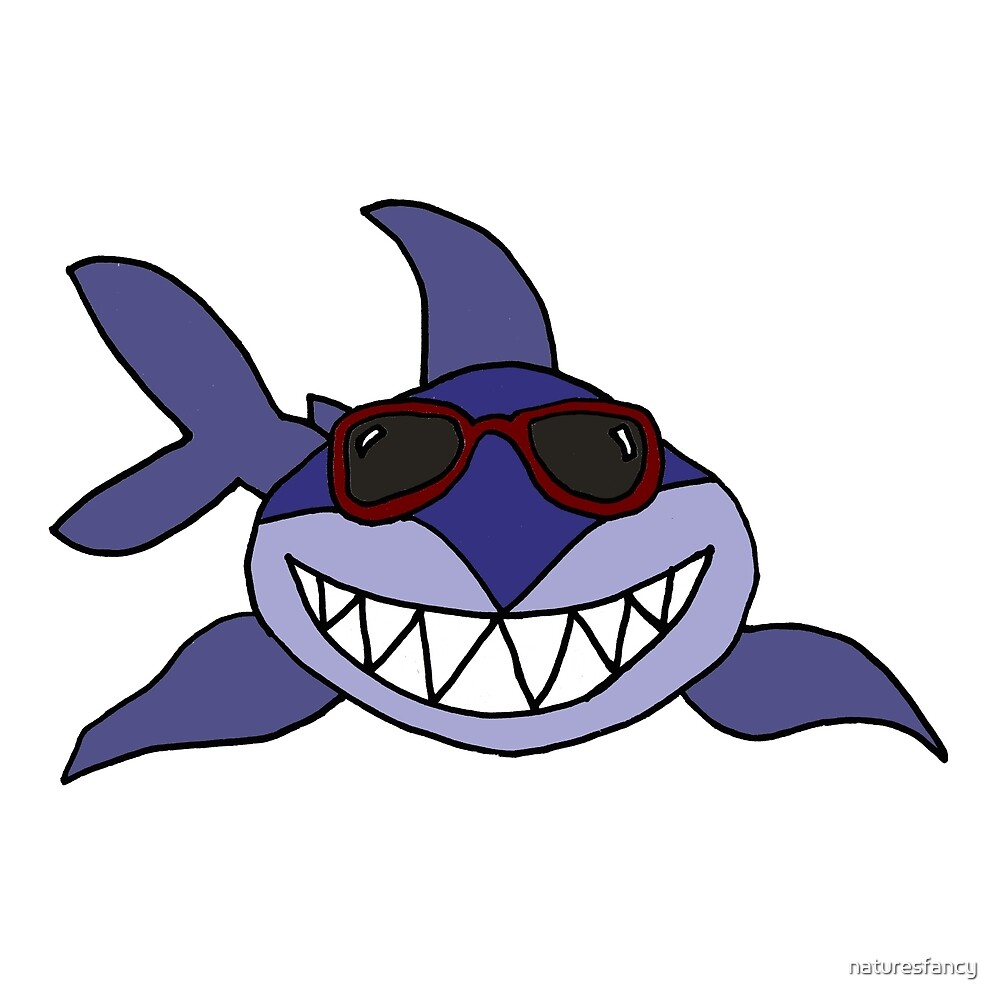 "Cool Funny Shark in Sunglasses Artwork" by naturesfancy | Redbubble