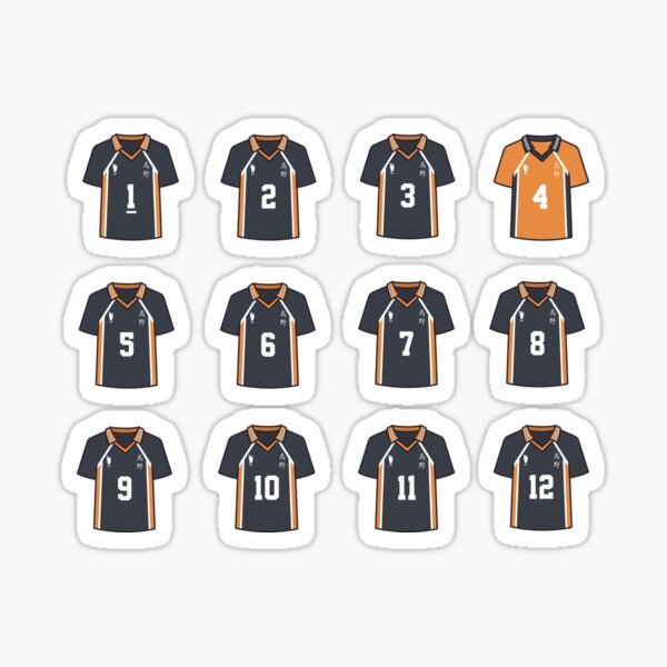 "Karasuno Jersey Pack A" Sticker for Sale by ginreiart | Redbubble