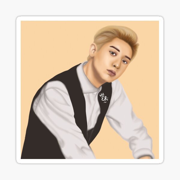 "EXO Chanyeol Fire Kpop Digital Fan Art" Sticker by rubellitesky ...