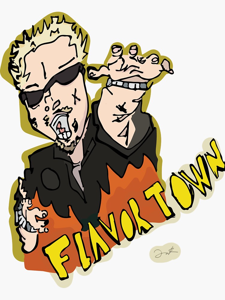"Flavor Town" Sticker by samfdanke | Redbubble