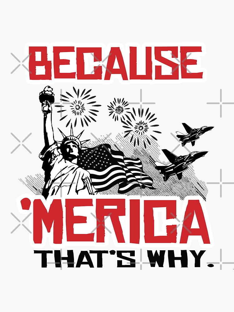 "Because 'Merica That's why" Sticker for Sale by popdesigner | Redbubble