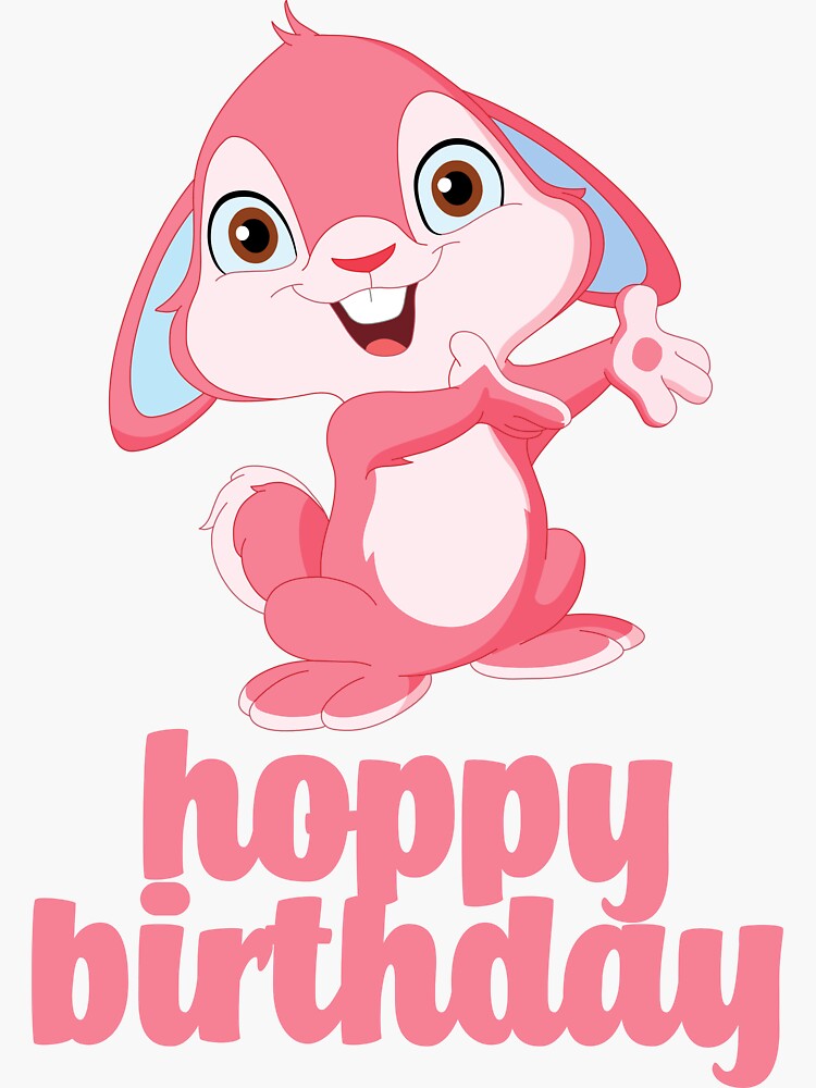"hoppy birthday Kawaii rabbit" Sticker for Sale by KawaiiPark | Redbubble