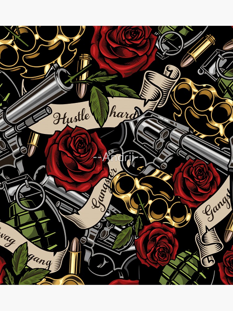 "Mafia pattern" Sticker for Sale by --Andrii-- | Redbubble