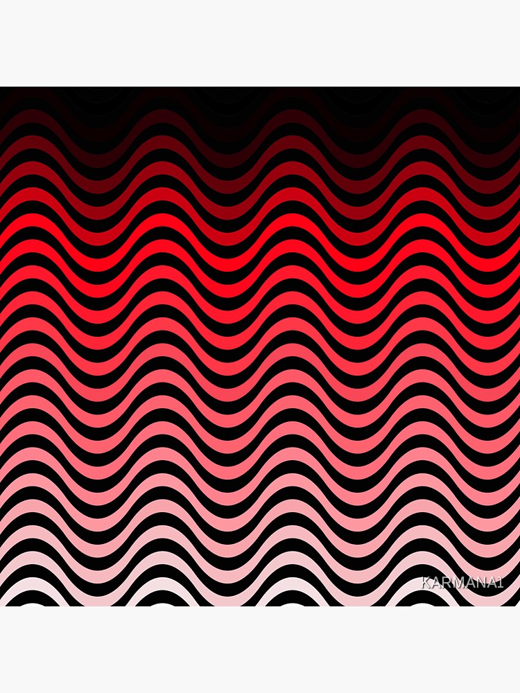 "Black & Red Waves" Sticker by KARMANA1 | Redbubble