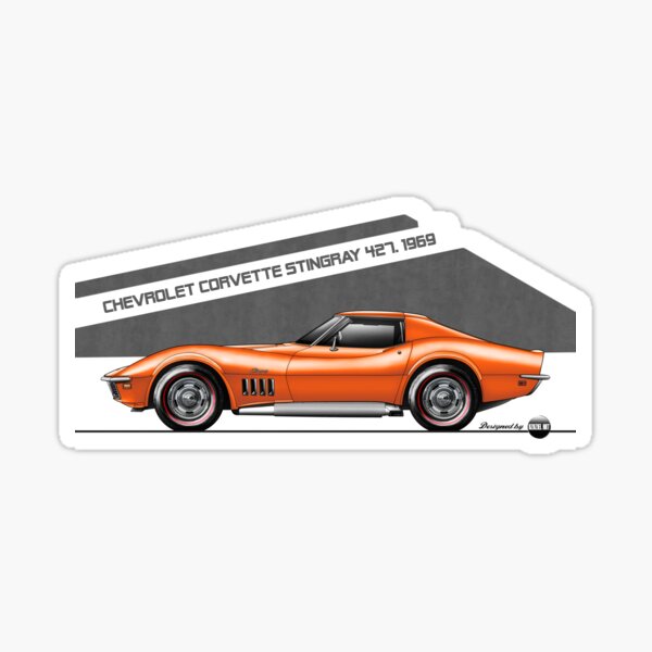 "Chevrolet Corvette ( C3 ) Stingray 427 ( Monaco Orange )" Sticker for ...