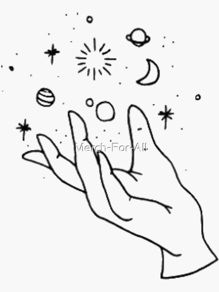 "Hand Space Aesthetic" Sticker for Sale by Merch-For-All | Redbubble