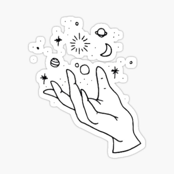 "Hand Space Aesthetic" Sticker for Sale by Merch-For-All | Redbubble