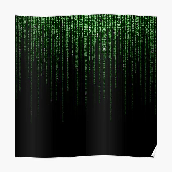 "Matrix Green Code Selection" Poster by STHArtStudio | Redbubble