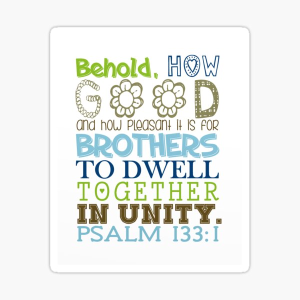 "PSALM 133:1" Sticker for Sale by della95 | Redbubble