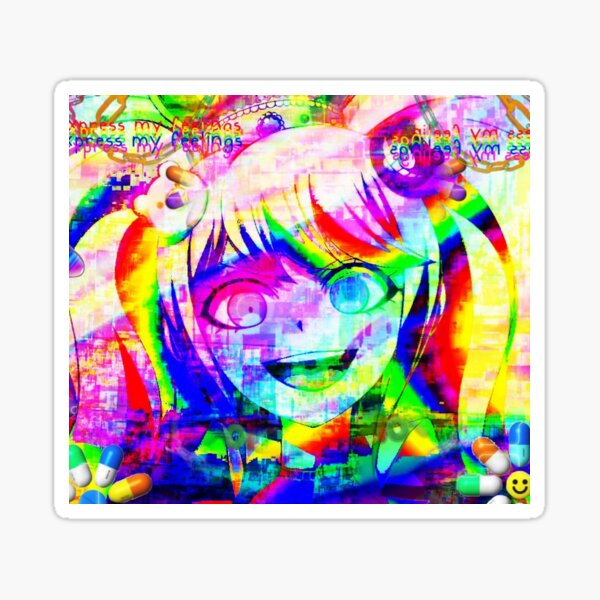 "Junko Enoshima Danganronpa Glitchcore" Sticker for Sale by Merch-For ...
