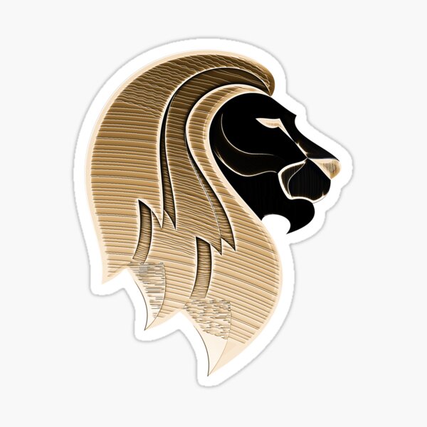 "Golden Lion" Sticker for Sale by pixelplaza | Redbubble