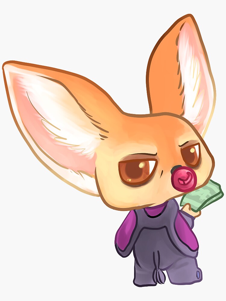 "finnick the fennec" Sticker for Sale by dakshinadeer | Redbubble