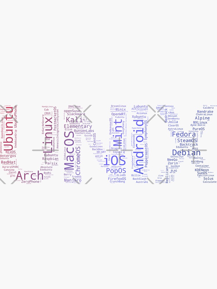 "UNIX / LINUX Wordcloud " Sticker for Sale by georgegach | Redbubble