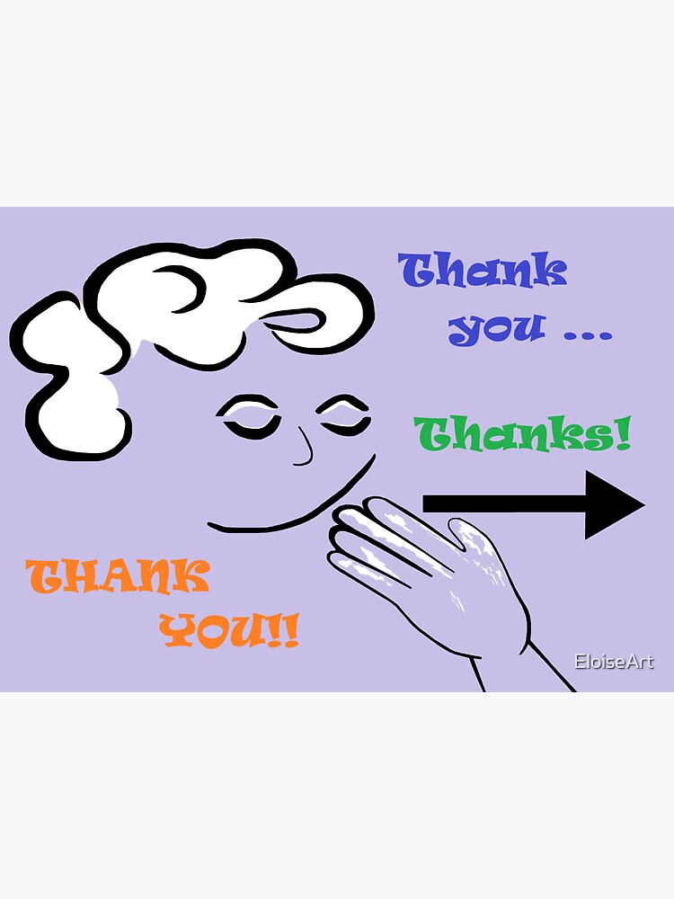 "ASL Thank You!" Sticker for Sale by EloiseArt | Redbubble