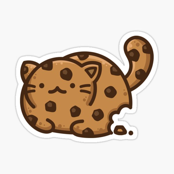 "Chocolate Chip Cat Cookie" Sticker for Sale by Mictoon | Redbubble