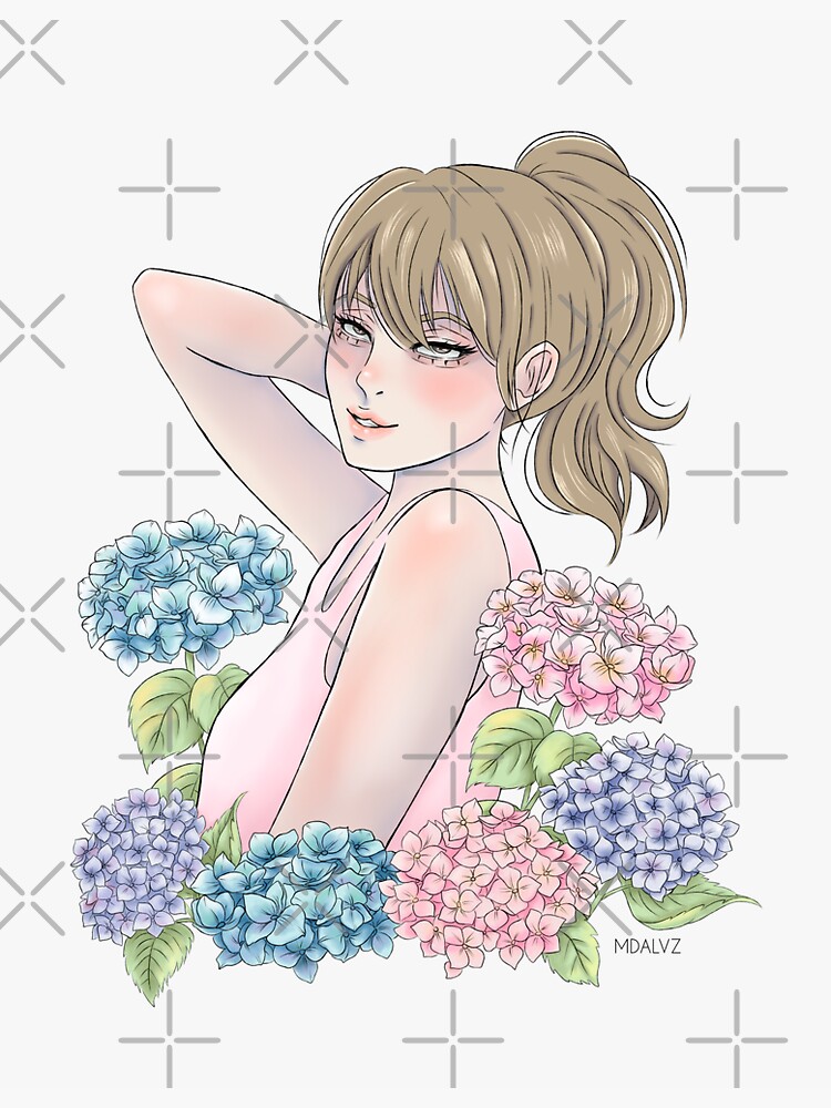 "HORTENCES" Sticker for Sale by Mdalvz | Redbubble