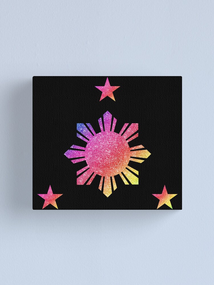 "Philippines 3 Star and Sun Rainbow Filipino Flag" Canvas Print by ...